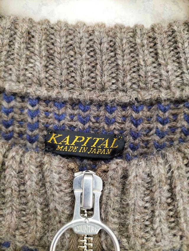 KAPITAL(キャピタル) 5G Wool Rib Knit zip Short Cardigan メンズ 3
