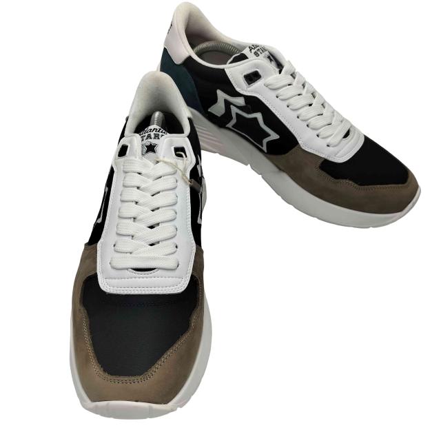 Atlantic STARS(アトランティックスターズ) イタリア製 MARS 星 スターパッチ ナイロン ヌバック  ローカット スニーカー メンズ EUR：44 【中古】【ブランド古着バズストア】