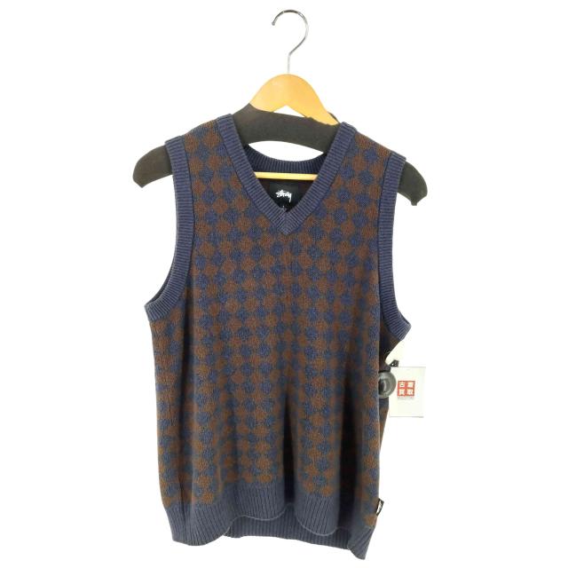 Stussy(ステューシー)  Melange Checker Sweater Vest メンズ  S【中古】【ブランド古着バズストア】