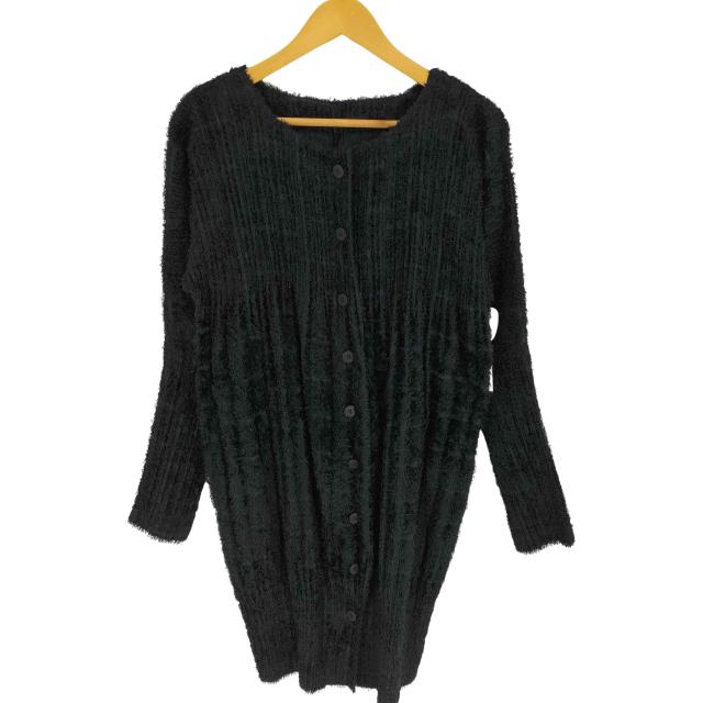 PLEATS PLEASE ISSEY MIYAKE(プリーツプリーズイッセイミヤケ) 14AW ノーカラー セミロング シャギー ワンピース レディース JPN：3 【中古】【ブランド古着バズストア】