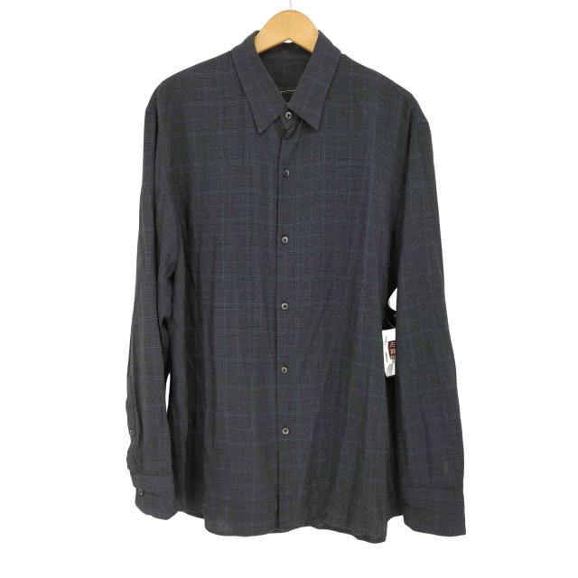 LAD MUSICIAN(ラッドミュージシャン) 24AW GLEN CHECK BIG SHIRT  DARK GRAY RAYON レーヨン 長袖  チェックシャツ メンズ JPN：44 【中古】【ブランド古着バズストア】