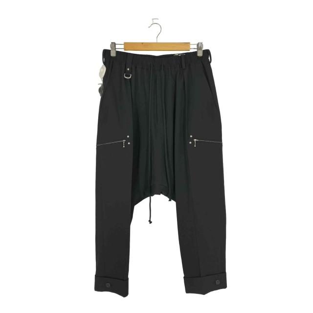 syte by Yohji Yamamoto(サイトバイヨウジヤマモト) 24SS WASHER FINISHED WOOL GABARDINE STUDS SLIM SAROUEL PANTS メンズ JPN：3 【中古】【ブランド古着バズストア】