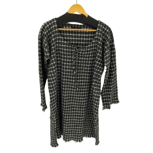 45R(フォーティーファイブアール) ウールチェック スキッパーニットワンピース レディース JPN：2 【中古】【ブランド古着バズストア】