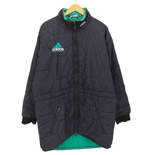 adidas(アディダス) 90S EQUIPMENT パフォーマンスロゴ刺繍 キルティングハーフコート ダブルジップ メンズ import：L 【中古】【ブランド古着バズストア】