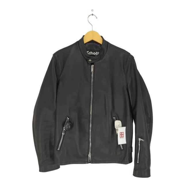 Schott(ショット) 17AW LEATHER RIDERS JACKET シープスキン シングルライダースジャケット メンズ import：S 【中古】【ブランド古着バズストア】