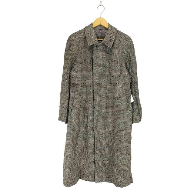 USED古着(ユーズドフルギ) カシミヤ混チェック柄比翼ステンカラーコート メンズ  92A5【中古】【ブランド古着バズストア】