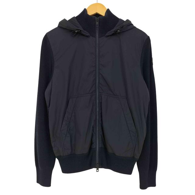MONCLER(モンクレール) MAGLIONE TRICOT CARDIGAN ナイロン切替 フーデット マリオーネ トリコ カーディガン メンズ import：S 【中古】【ブランド古着バズストア】