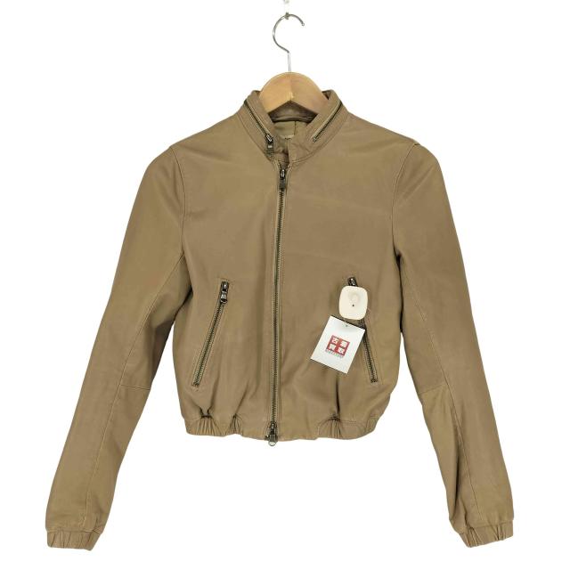 Adam et Rope(アダムエロペ) ラムレザー シングル ライダースジャケット レディース EUR：38 【中古】【ブランド古着バズストア】