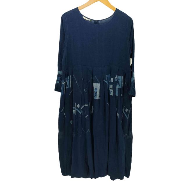 USED古着(ユーズドフルギ) {{INJIRI}}インディゴ ジャムダニ織ワンピース レディース JPN：3 【中古】【ブランド古着バズストア】