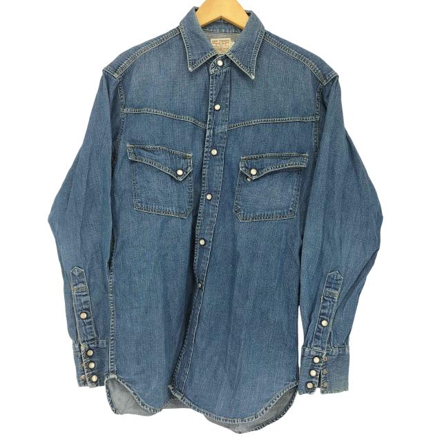 Levis(リーバイス) 復刻 ロングホーン デニムウエスタンシャツ メンズ US：38 【中古】【ブランド古着バズストア】