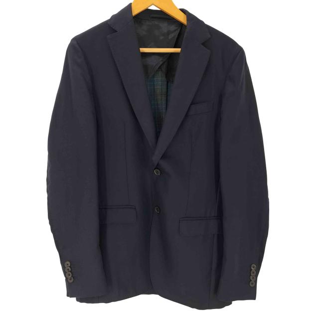 Salvatore Ferragamo(サルヴァトーレフェラガモ) イタリア製 LANA 裏地チェック 2b ウール テーラード ジャケット メンズ EUR：46 【中古】【ブランド古着バズストア】