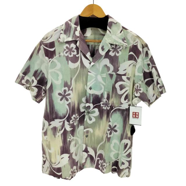 USED古着(ユーズドフルギ) 60S~70S  HAWAIIAN 古銭ボタン ちりめん アロハシャツ メンズ 表記無 【中古】【ブランド古着バズストア】
