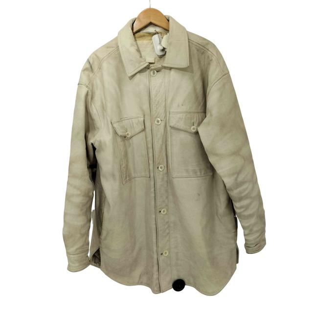 Maison Martin Margiela(メゾンマルタンマルジェラ) 12AW White Leather Shirt Jacket メンズ import：L 【中古】【ブランド古着バズストア】