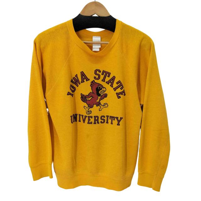 Collegiate Pacific(カレッジパシフィック) 70-80S USA製  カレッジラバープリントラグランスウェット メンズ import：M 【中古】【ブランド古着バズストア】