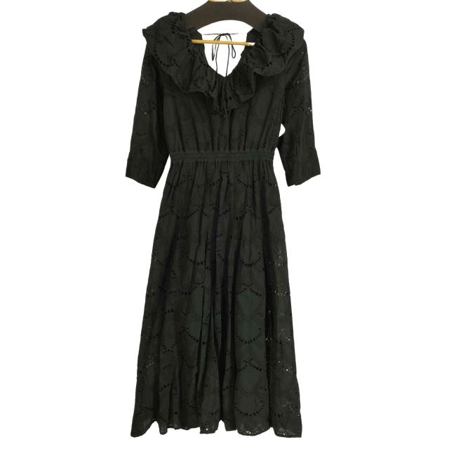 NE QUITTEZ PAS(ヌキテパ) ×Kanako Sato Cotton Voile Dot Hemla Frill Dress レディース import：S 【中古】【ブランド古着バズストア】