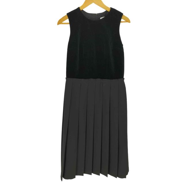 COMME des GARCONS COMME des GARCONS(コムデギャルソンコムデギャルソン) AD2024 24AW ベロア切替プリーツスカートコンビワンピース レディース  XS【中古】【ブランド古着バズストア】