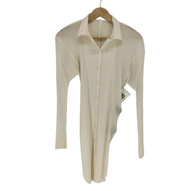 PLEATS PLEASE ISSEY MIYAKE(プリーツプリーズイッセイミヤケ) 開襟プリーツロングシャツ レディース  5【中古】【ブランド古着バズストア】