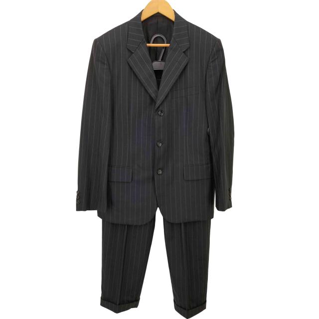 COMME des GARCONS HOMME(コムデギャルソンオム) AD2006 背抜き ストライプ 3B テーラードジャケット 1タック スラックス パンツ セットアップ メンズ JPN：S 【中古】【ブランド古着バズストア】