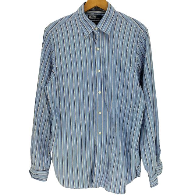 Polo by RALPH LAUREN(ポロバイラルフローレン) 別注 ポルトガル製 ストライプ クラシック フィット シャツ メンズ import：M 【中古】【ブランド古着バズストア】