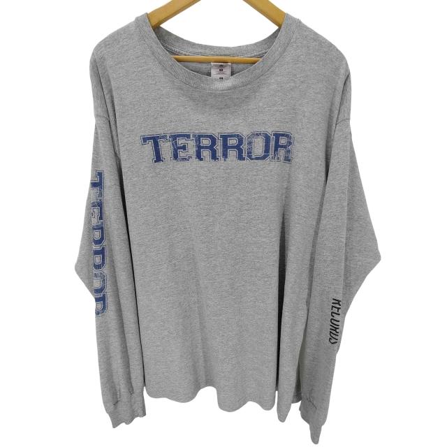 FRUIT OF THE LOOM(フルーツオブザルーム) HEAVY cotton 00S 2枚タグ 両面 ダメージ プリント L/S ハードコア ロック バンド Tシャツ ロンT メンズ import：XL 【中古】【ブランド古着バズストア】