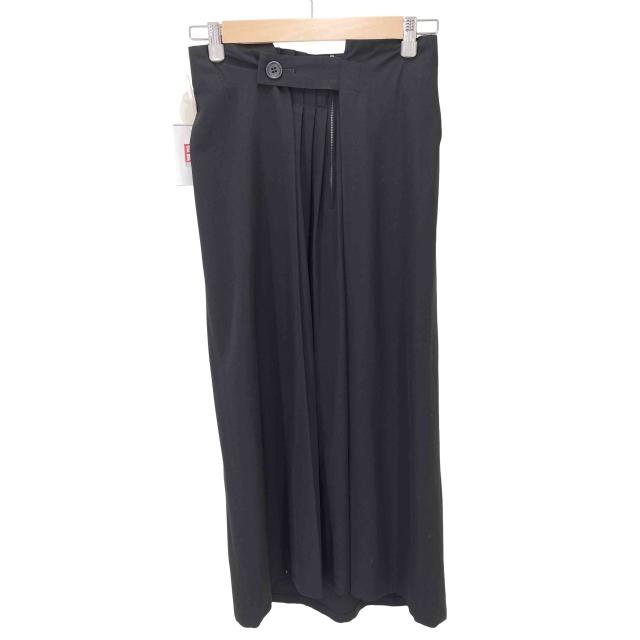 Ys(ワイズ) 00s 100番 ウールギャバジン ジップデザイン プリーツ ラップスカート archive レディース JPN：3 【中古】【ブランド古着バズストア】