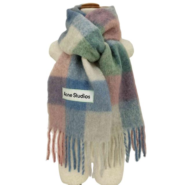 ACNE STUDIOS(アクネストゥディオズ) モヘアチェックスカーフ 大判マフラー レディース 表記無 【中古】【ブランド古着バズストア】