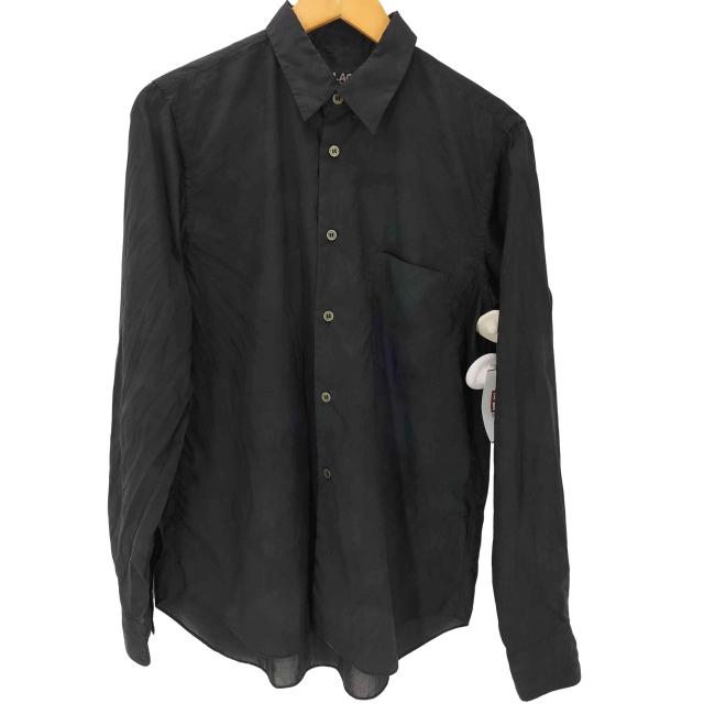 BLACK COMME des GARCONS(ブラックコムデギャルソン) AD2018 特殊加工 L/S シアー ポリ シャツ メンズ JPN：M 【中古】【ブランド古着バズストア】