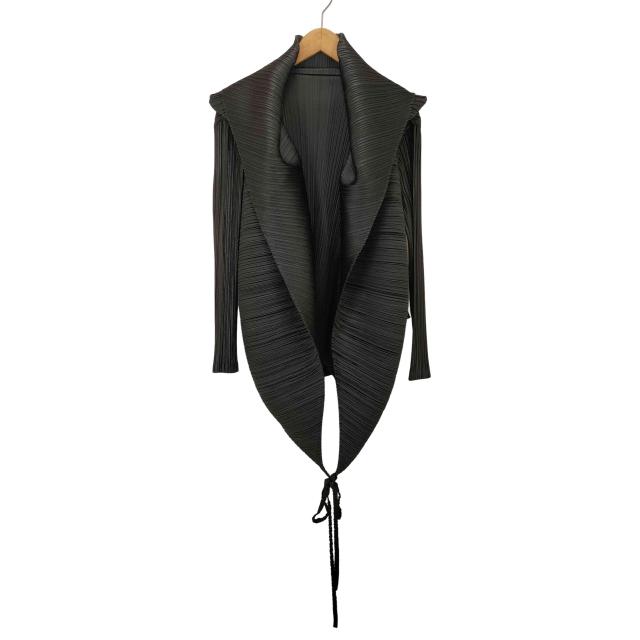 PLEATS PLEASE ISSEY MIYAKE(プリーツプリーズイッセイミヤケ)  変形 プリーツ カーディガン レディース 表記無 【中古】【ブランド古着バズストア】