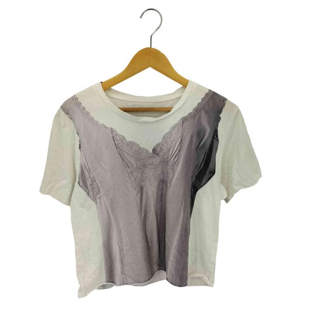 MM6 Maison Margiela(エムエムシックスメゾンマルジェラ) 転写 プリント クルーネックTシャツ レディース import：S 【中古】【ブランド古着バズストア】