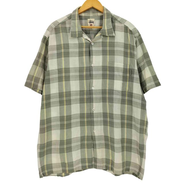 Stussy(ステューシー) 白タグ チェック オープンカラーシャツ メンズ import：XL 【中古】【ブランド古着バズストア】