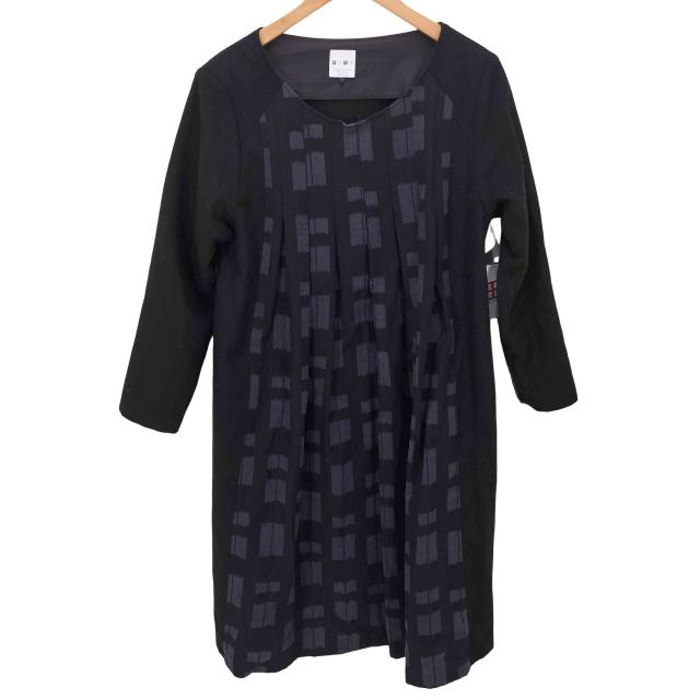 USED古着(ユーズドフルギ) ギエモン ナイロン混 ウールデザイン長袖ワンピース レディース 表記無 【中古】【ブランド古着バズストア】