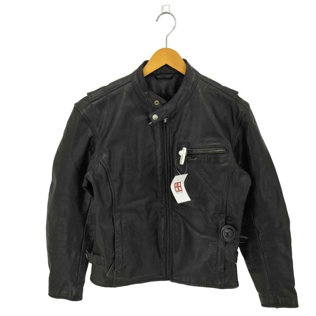 USED古着(ユーズドフルギ) {{Rookie Leathers}} バッファローレザー シングル ライダースジャケット メンズ  LL【中古】【ブランド古着バズストア】