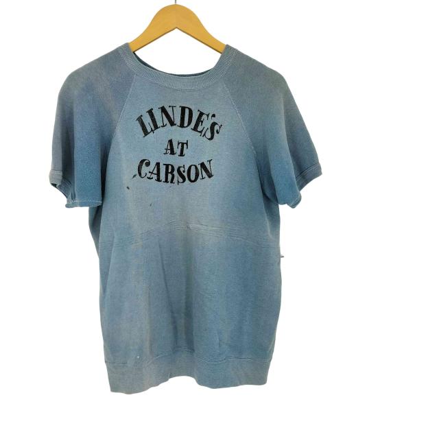 USED古着(ユーズドフルギ)  ラグランスリーブ ラバープリント半袖スウェット メンズ 表記無 【中古】【ブランド古着バズストア】