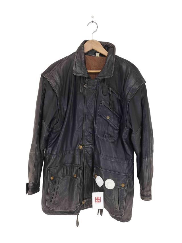 USED古着(ユーズドフルギ) ラムレザー 比翼ジャケット メンズ JPN：M 【中古】【ブランド古着バズストア】