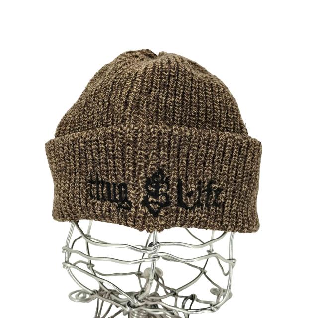 GANGSTERVILLE(ギャングスタビル) SCARED HEART KNIT CAP スカードハート ロゴ刺繍 ウールニットキャップ ビーニー メンズ  F【中古】【ブランド古着バズストア】