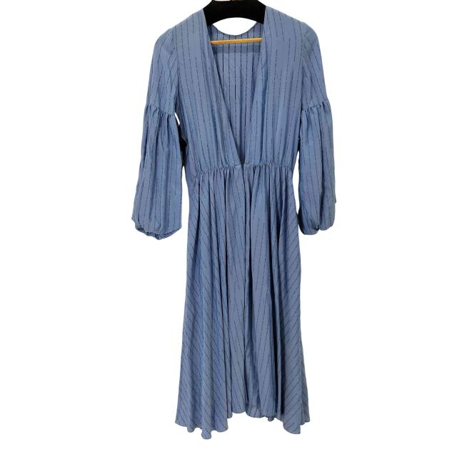 USED古着(ユーズドフルギ) {{AGLINI}} シルク100% バックオープン総柄ロングワンピース レディース EUR：38 【中古】【ブランド古着バズストア】