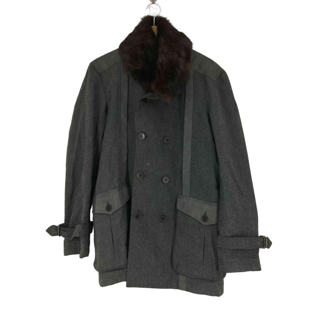 USED古着(ユーズドフルギ) KOHSHIN SATOH 襟フェイクファーダブルコート メンズ 表記無 【中古】【ブランド古着バズストア】