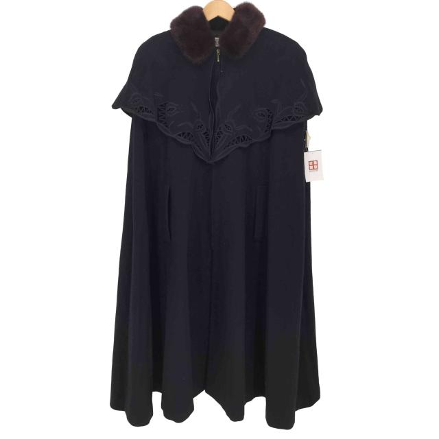 USED古着(ユーズドフルギ) カシミヤ混 ファー付きポンチョコート レディース  9-3【中古】【ブランド古着バズストア】