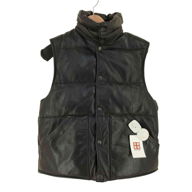 USED古着(ユーズドフルギ) MUSHMANS Utility Leather Down Vest STEER HIDE メンズ  42【中古】【ブランド古着バズストア】