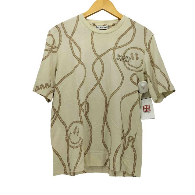 Ganni(ガニー) rope smile design Tshirt ロープ スマイル デザイン Tシャツ レディース import：S 【中古】【ブランド古着バズストア】