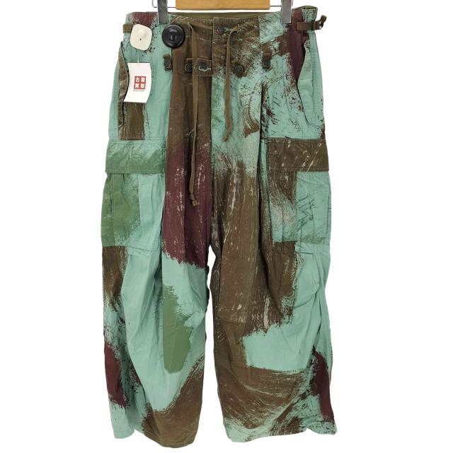 KAPITAL(キャピタル) Combed Burberry Brush-Camo Jumbo Cargo Pants - Turquoise コンビ バーバリー ブラッシュカモ ジャンボ カーゴ パンツ メンズ J【中古】【ブランド古着バズストア】
