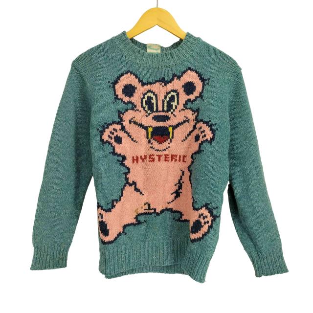 HYSTERIC GLAMOUR(ヒステリックグラマー) 90S 初期 ウール混 ナイロン ヒスベアー クルーネック ニット Y2K レディース FREE 【中古】【ブランド古着バズストア】