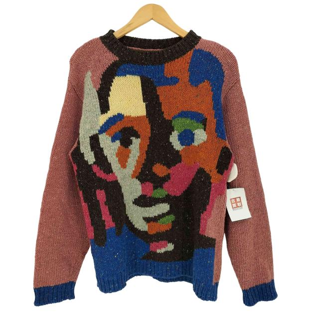 USED古着(ユーズドフルギ) Survival of the Fashionest グラフィック ウールクルーネックニット メンズ import：M 【中古】【ブランド古着バズストア】