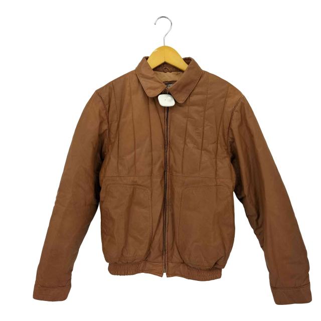 USED古着(ユーズドフルギ) {{EXCELLENCE DESIGN}}COW カウレザー ジップアップ リブジャケット レディース  L【中古】【ブランド古着バズストア】