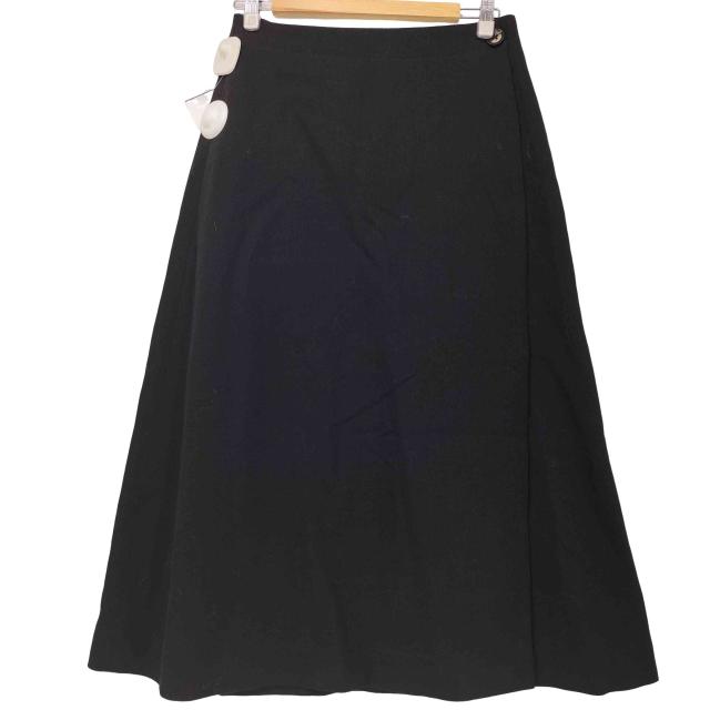 Yohji Yamamoto FEMME(ヨウジヤマモトファム) 2002AW Wool Surge Wrap Skirt ウール サージ ラップスカート レディース JPN：2 【中古】【ブランド古着バズストア】