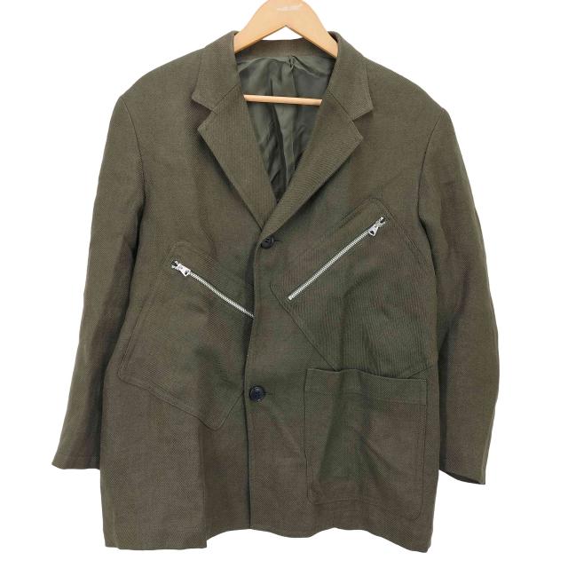 Ys(ワイズ) 変形デザイン ジップ2Bテーラードジャケット スリットスカートセットアップ レディース 表記無 【中古】【ブランド古着バズストア】