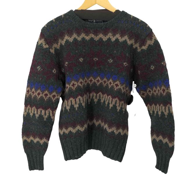 RALPH LAUREN(ラルフローレン) 90S HAND KNIT ノルディック柄 ウールニット メンズ import：M 【中古】【ブランド古着バズストア】