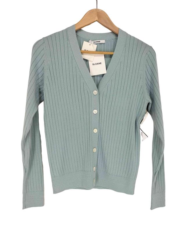 SLOANE(スローン) 12Gワイドリブ コットン×ポリエステル Vネックカーディガン レディース  2【中古】【ブランド古着バズストア】