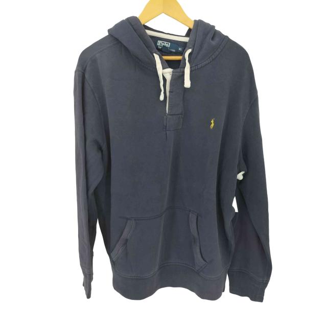 Polo by RALPH LAUREN(ポロバイラルフローレン) 90s ポニー刺繍 フード裏サーマル プルオーバーパーカー メンズ import：L 【中古】【ブランド古着バズストア】