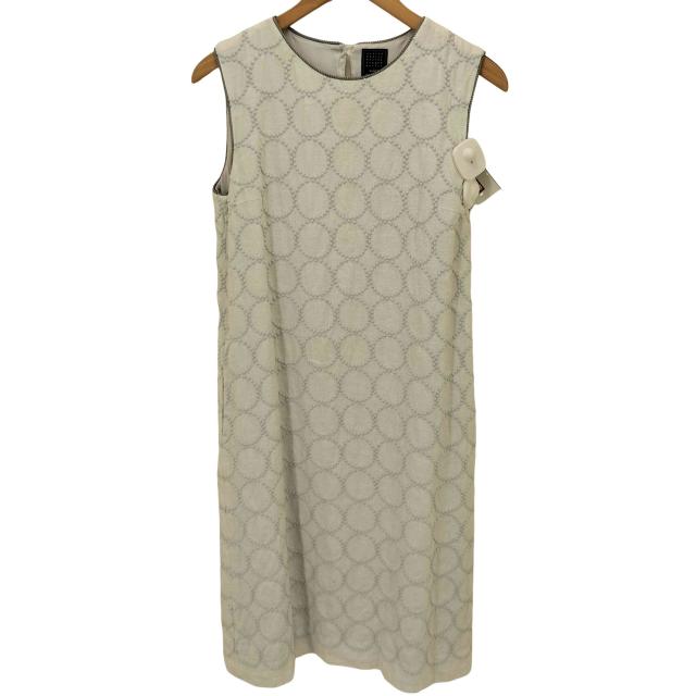 mina perhonen(ミナペルホネン) 18SS タンバリン サークル刺しゅう コットン リネン ワンピース レディース  36【中古】【ブランド古着バズストア】
